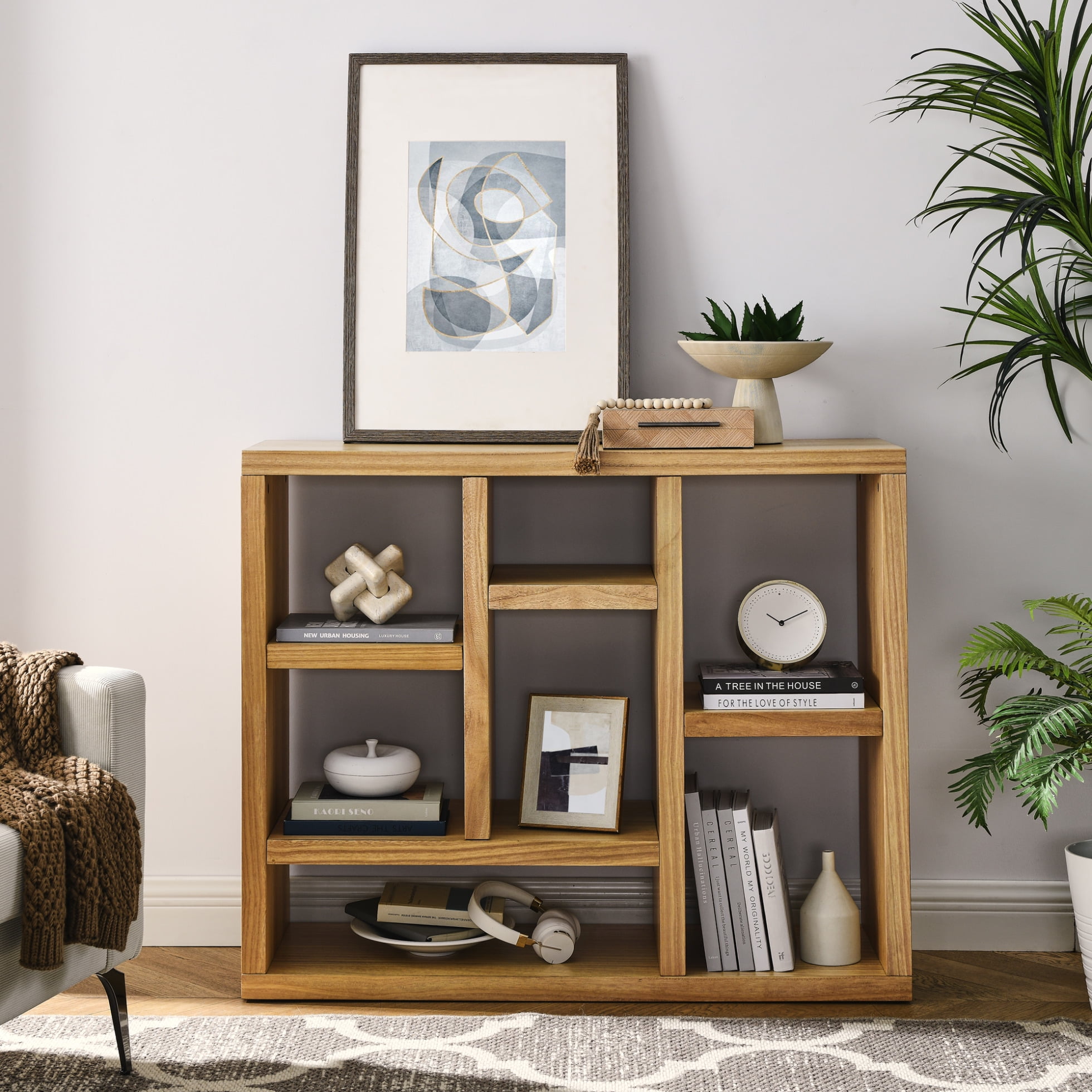 Open Wooden Open Shelf Bookcase, Freestanding Display Storage Cabinet ...