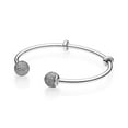 Open bangle in sterling silver w/interchangeable end caps w/2 Bracelet ...
