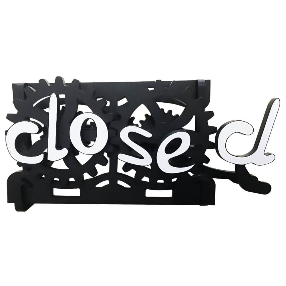 Office Wooden Gear Mechanism OpenClosed Sign Board: Manual Converter ...