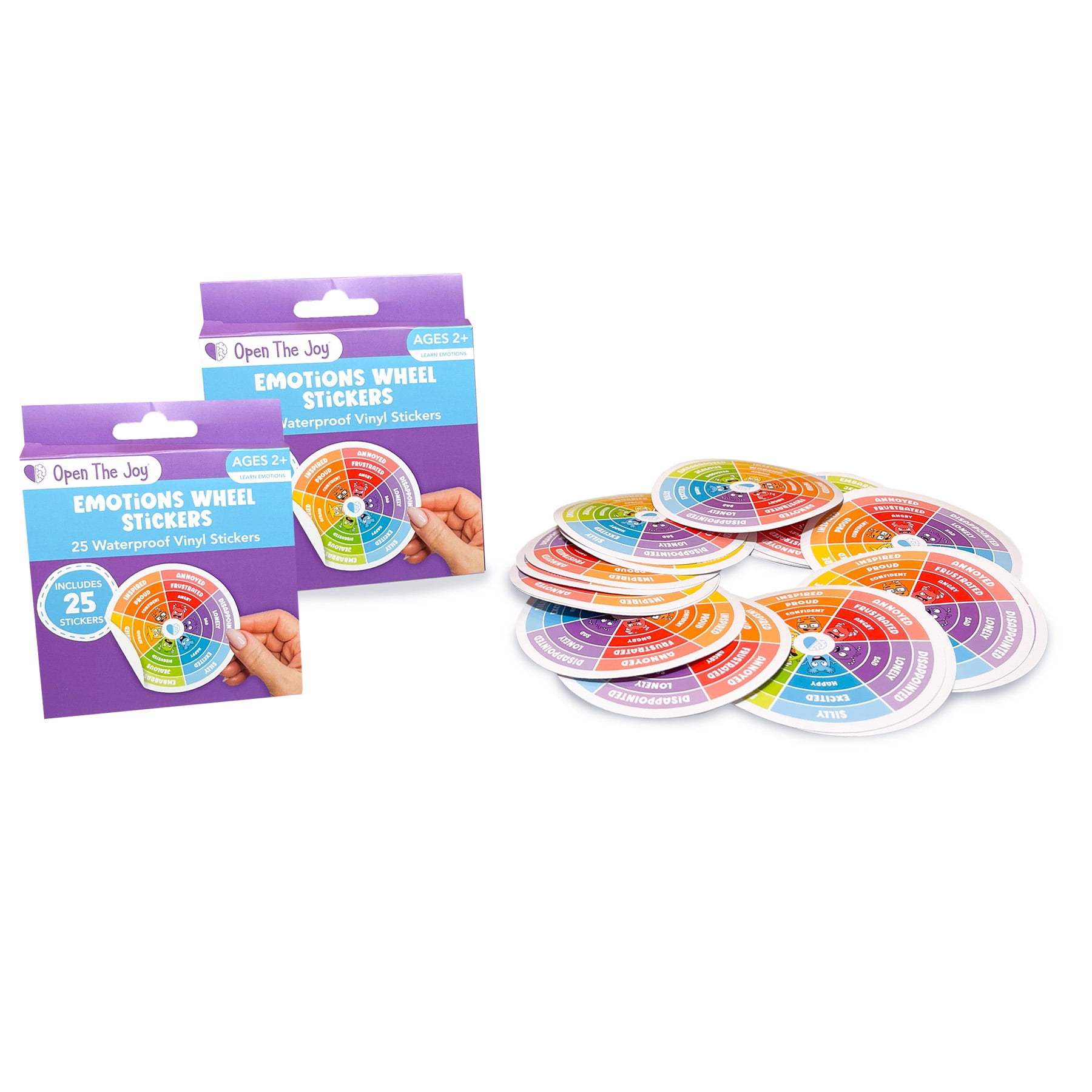 Open the Joy Emotions Wheel Sticker Class Pack, 25 Per Pack, 2 Packs ...