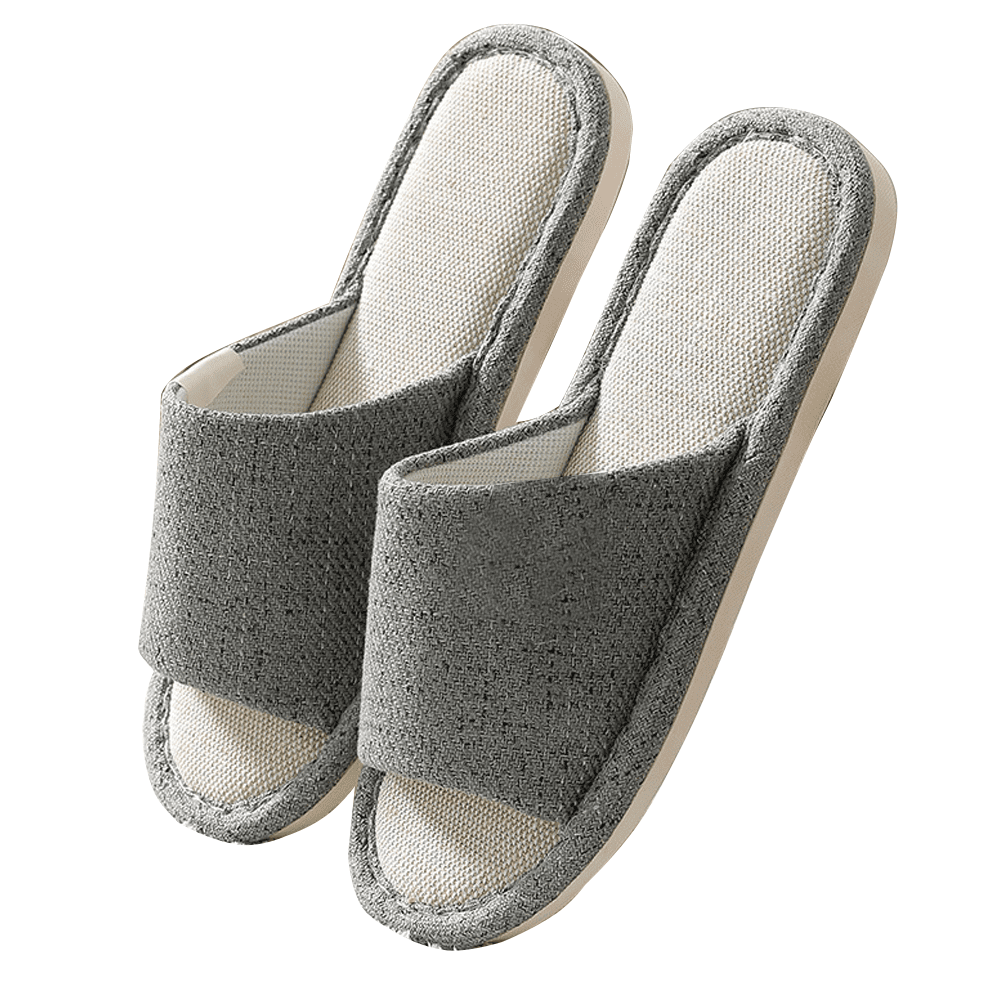 Open toe slipper with memory foam, soft indoor slipper for ...