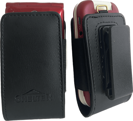 Open top Rugged leather case with Pinch clip that rotates compatible ...