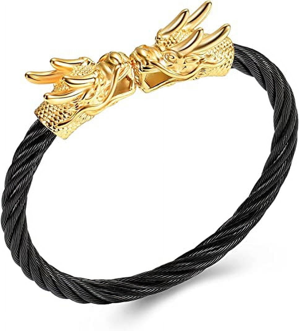 Openable Dragon Head Urn Bracelet Cremation Jewelry Twisted Cable Cuff ...