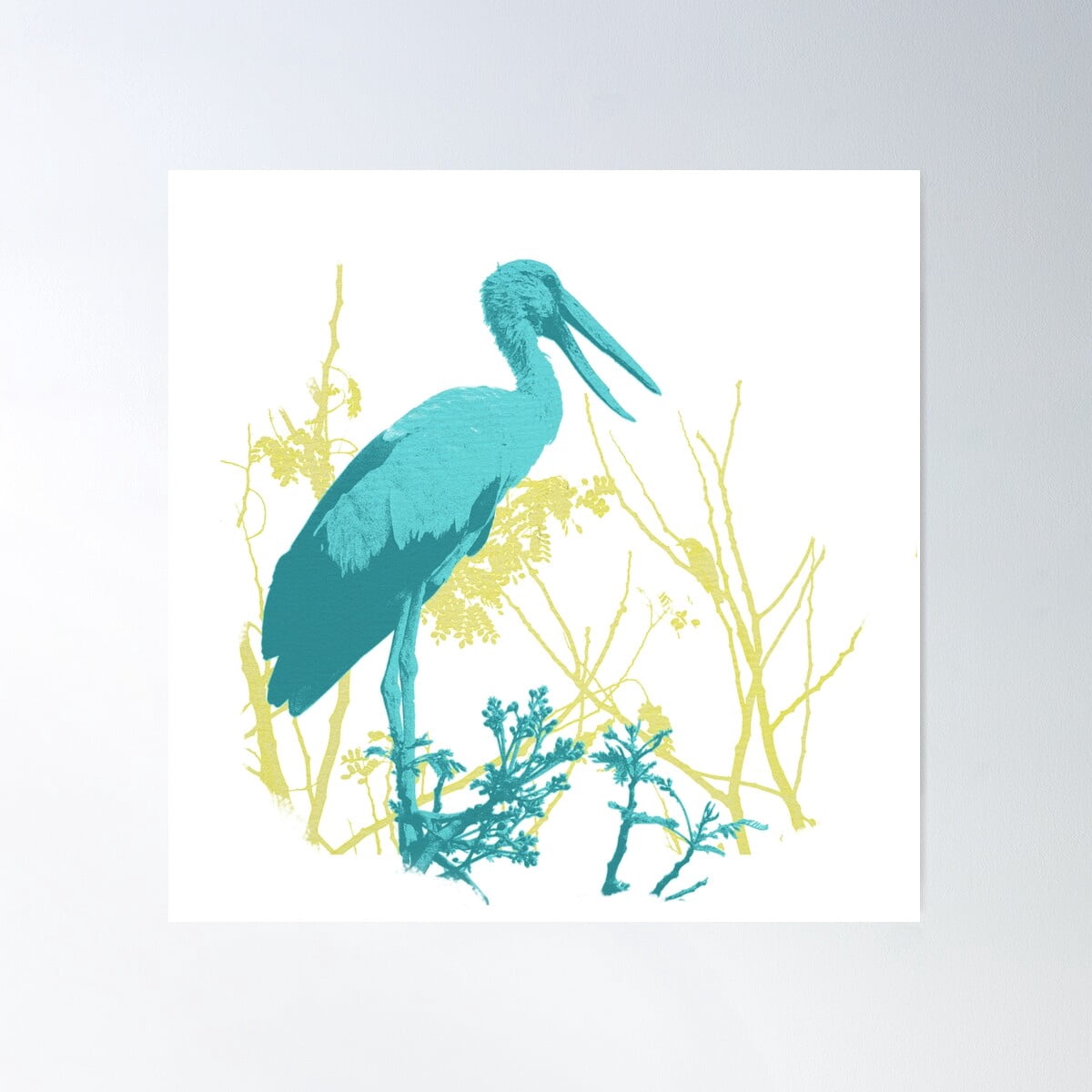 Openbill Stork Poster Wall Art, Modern Wall Decor For Living Room ...