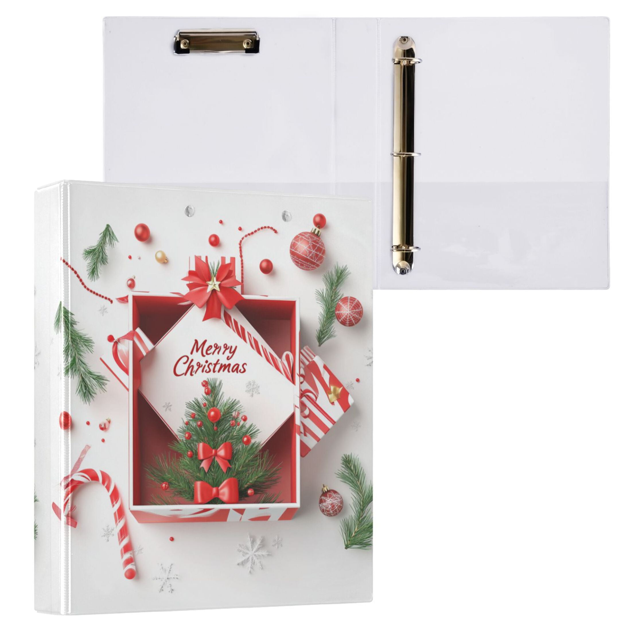 Opened Gift Box 3 Ring Hardcover Binders 1.5in Round Rings for Letter ...