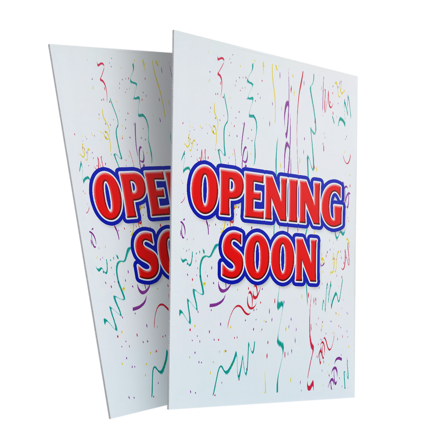 Opening Soon (2-PACK) 24" x 36" Plastic Signs | Sign Insert 4mm ...