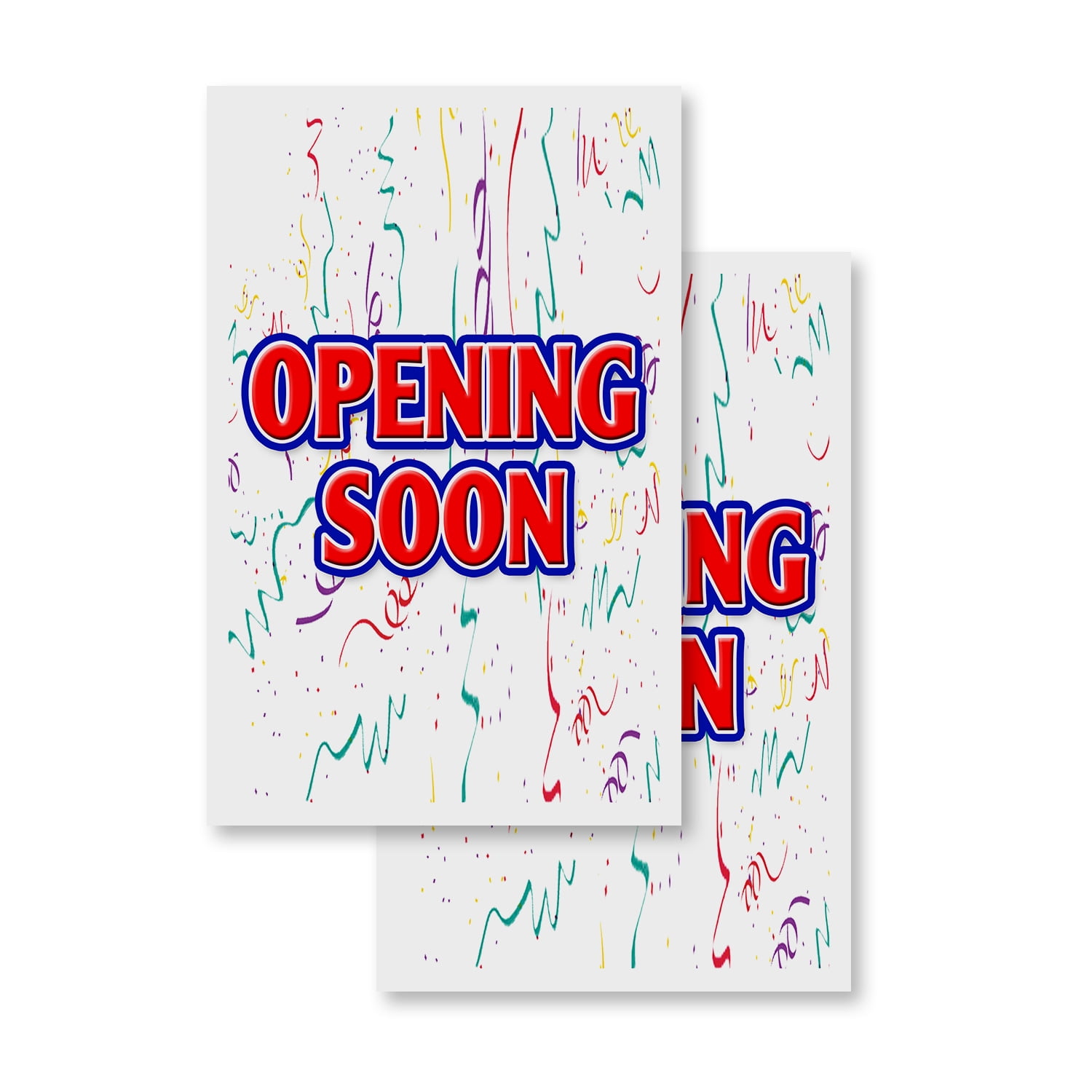 Opening Soon (2-PACK) 24" x 36" Vinyl Decals | Sign Insert Peel & Stick ...