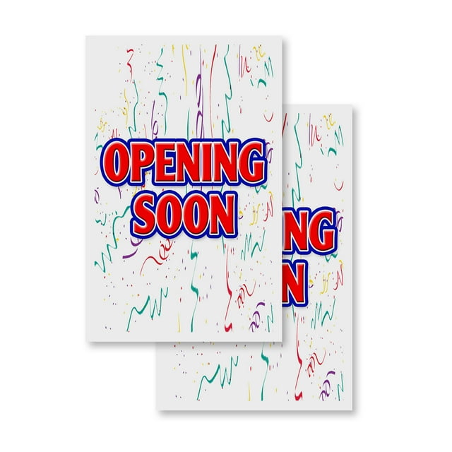 Opening Soon (2-PACK) 24" x 36" Vinyl Decals | Sign Insert Peel & Stick ...