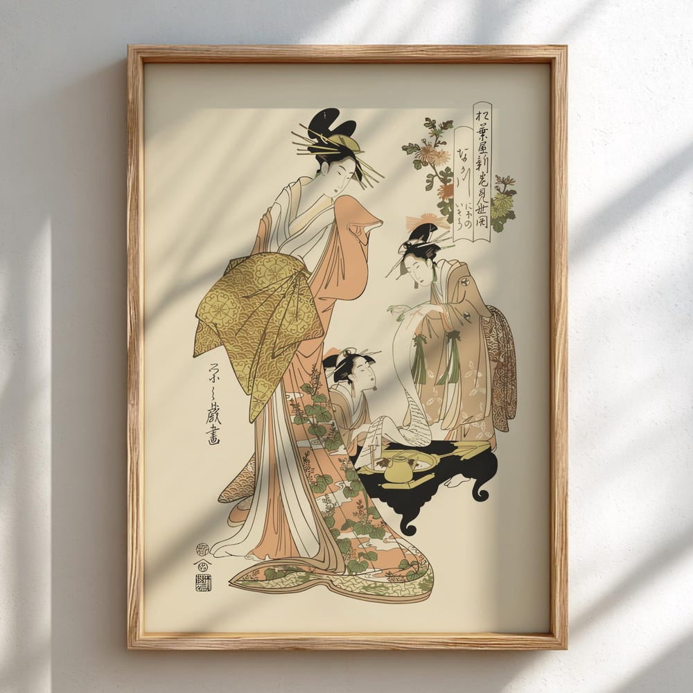 Opening of the New Matsubaya Eishi Print Nakagawa with Attendants Ukiyo ...