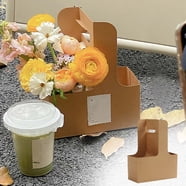 Uxcell 2 Cup Drink Carrier with Handle, Kraft Paperboard to Go Coffee ...
