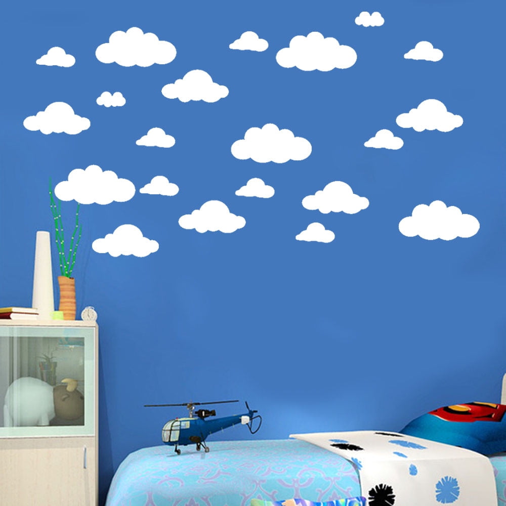 Openpig 31 Pcs Clouds Wall Stickers, Removable Cloud Decor Wall Decals ...