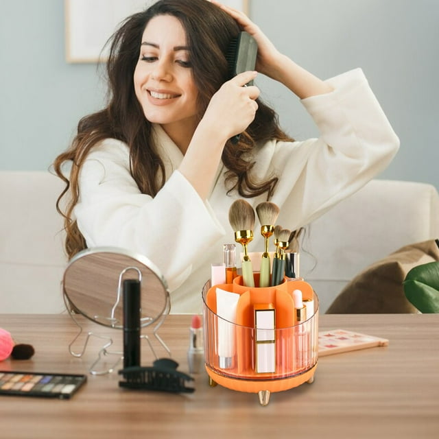 Openpig 360° Rotating Makeup Organizer, Makeup Brush Holder, Cosmetic ...