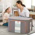 Openpig Cotton Linen Fabric Storage Bin Box with Steel Frame Foldable ...