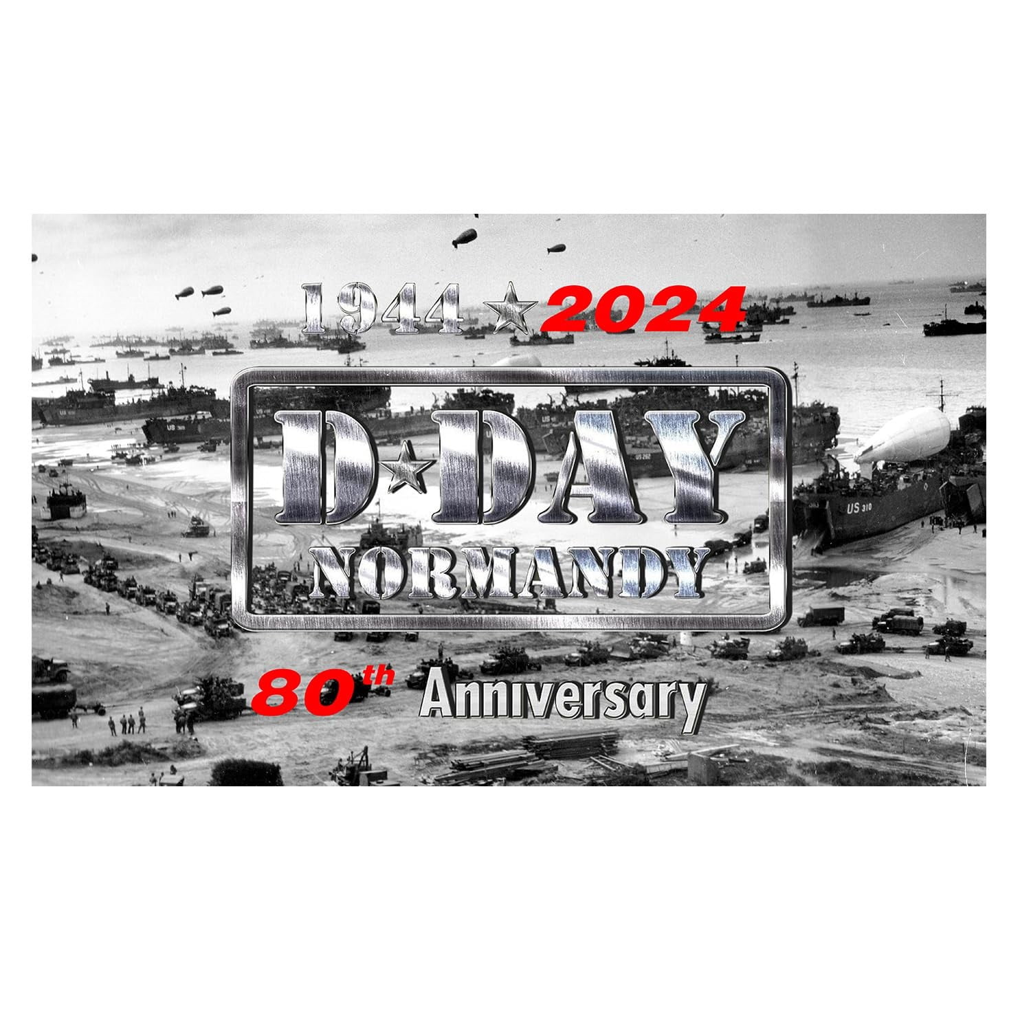 Openpig D DAY 80th Anniversary Flag Banner Decorations Normandie One ...