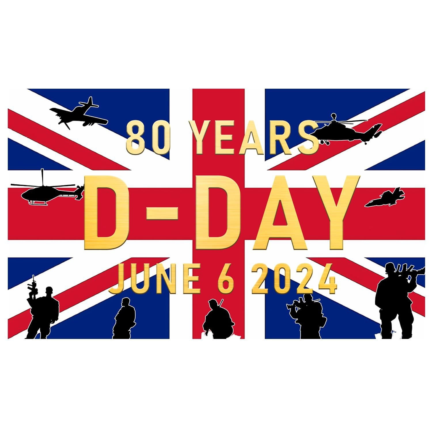 Openpig D DAY 80th Anniversary Flag Banner Decorations Normandie One ...