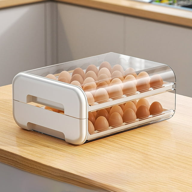 Openpig Egg Holder for Fridge with Non-Slip Pads 60 Count Large Egg Organizer for Refrigerator ...