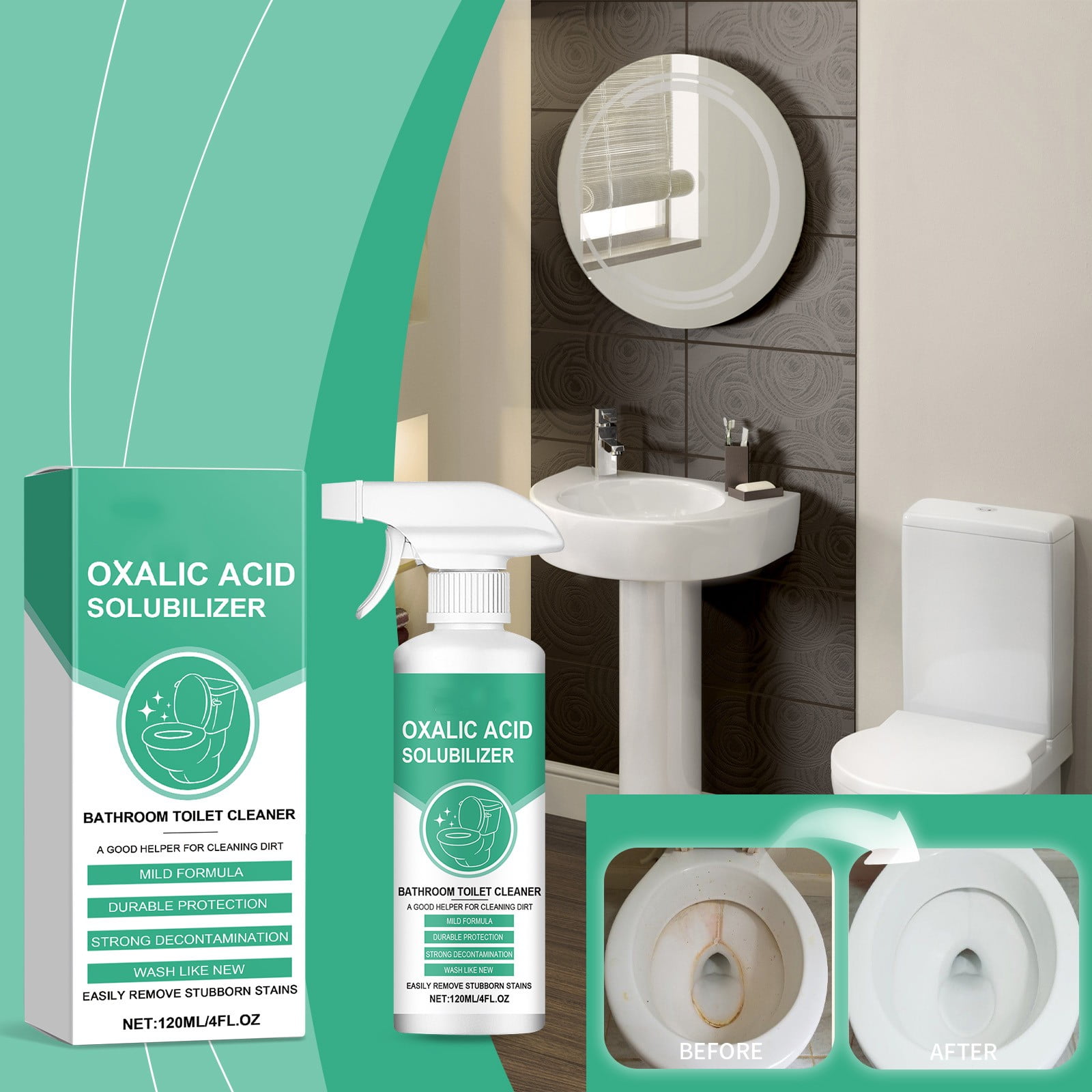 Openpig Foam Toilet Cleaner, Toilet Active Oxygen Agent, Cleaner ...