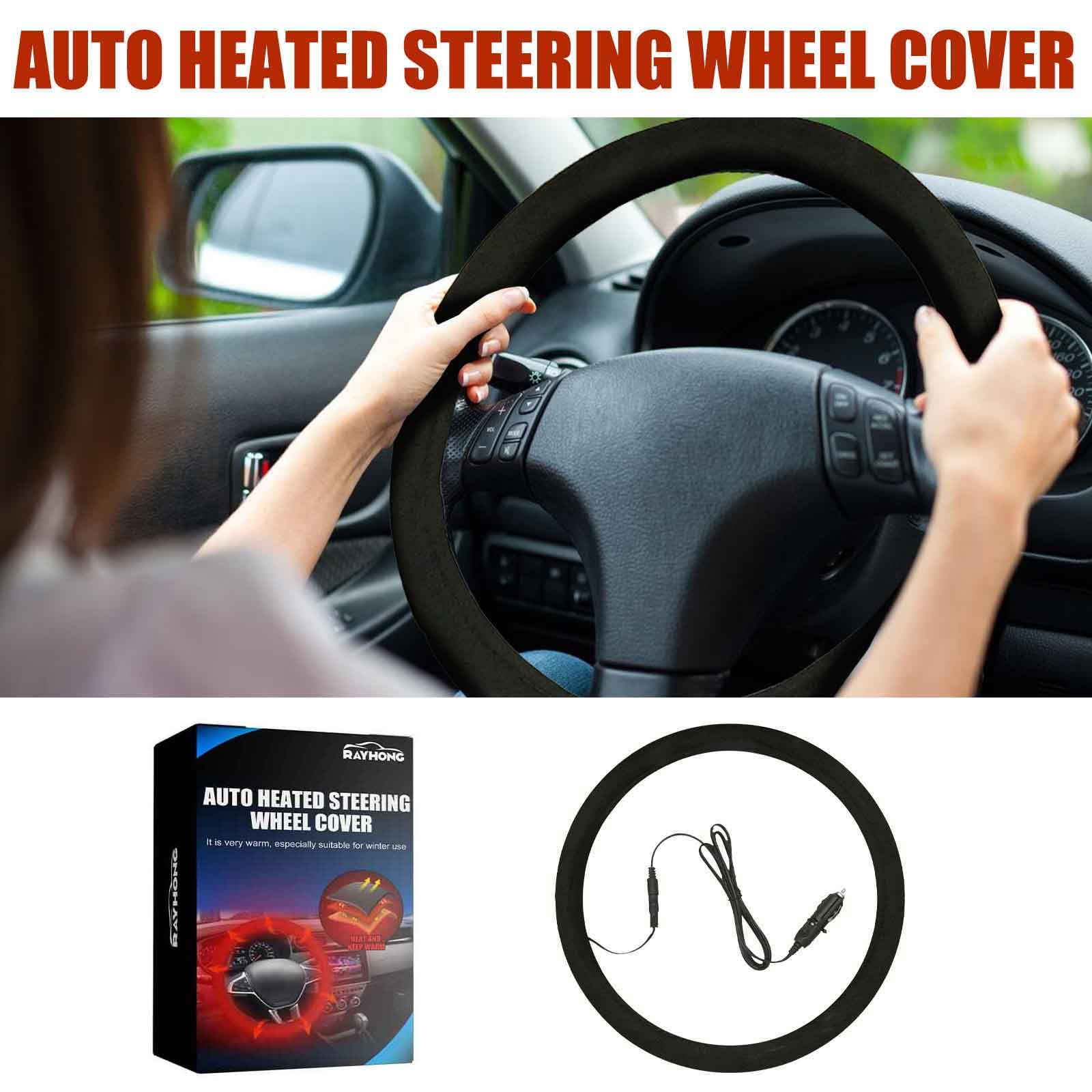 Openpig Heated Steering Wheel Cover 15" Steering Wheel Warmer 12V ...