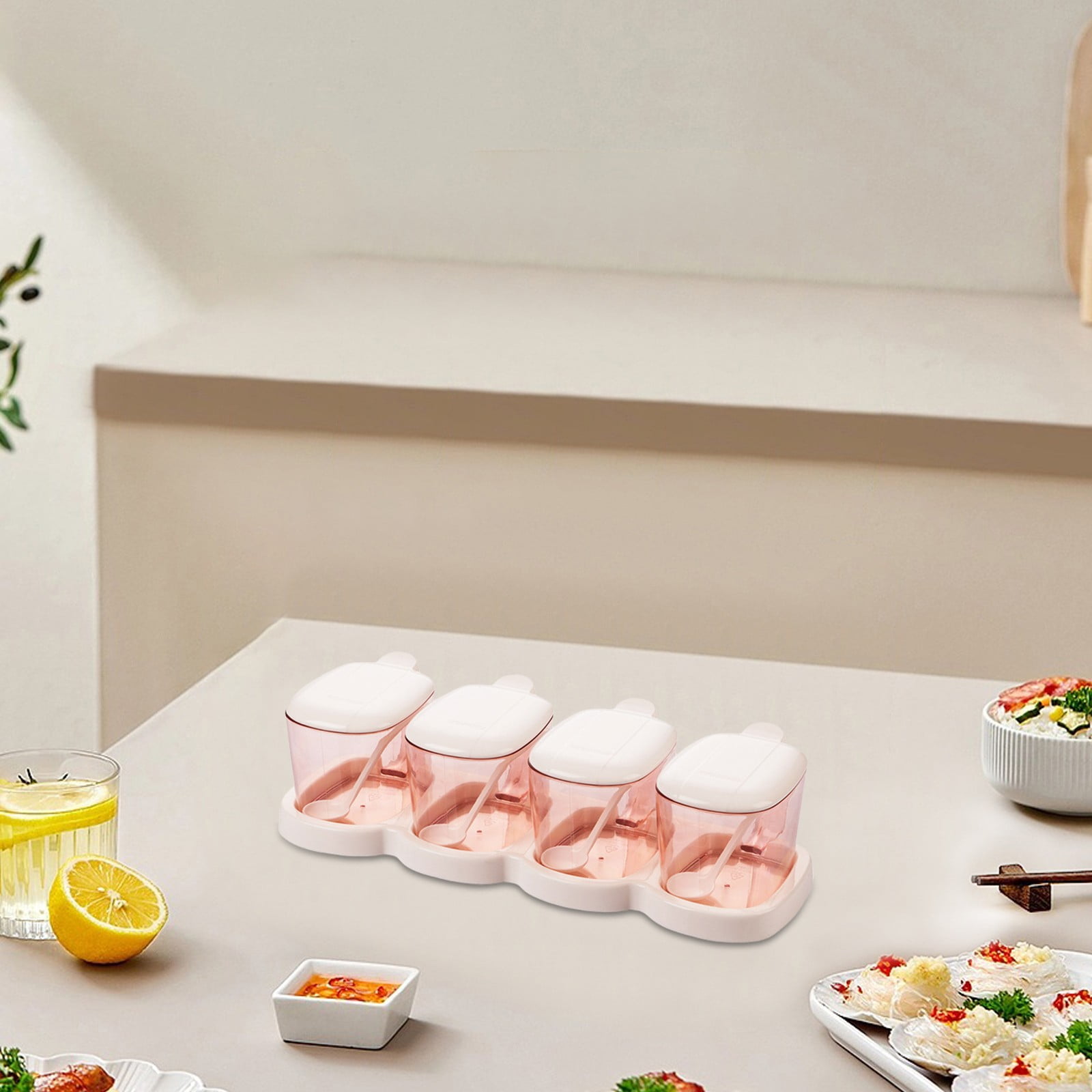 Openpig Kitchen Seasoning Box Set - Seasoning Box Jar Plastic Condiment ...