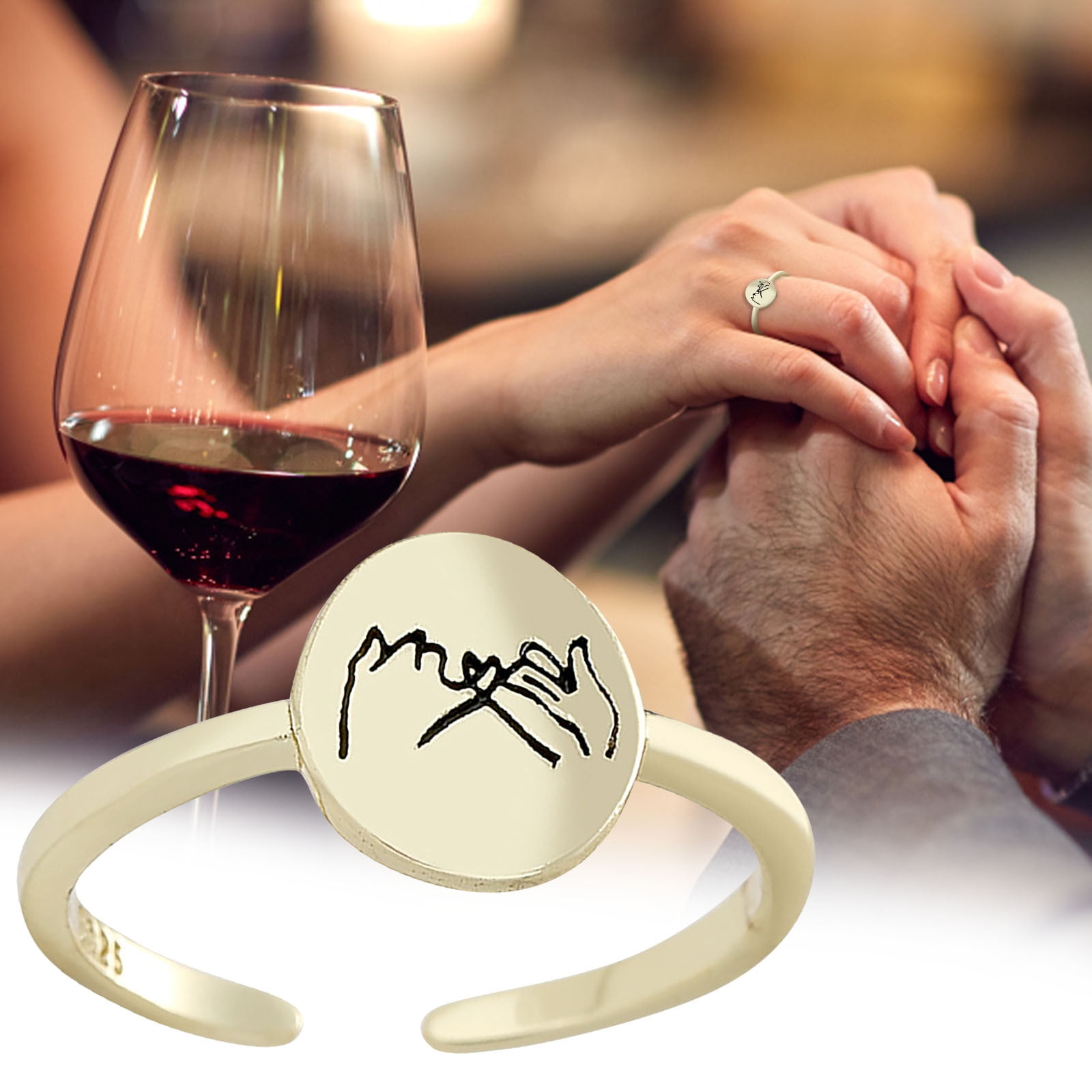 Openpig Pinky Promise Ring, Sterling Silver Friendship Rings for Women ...