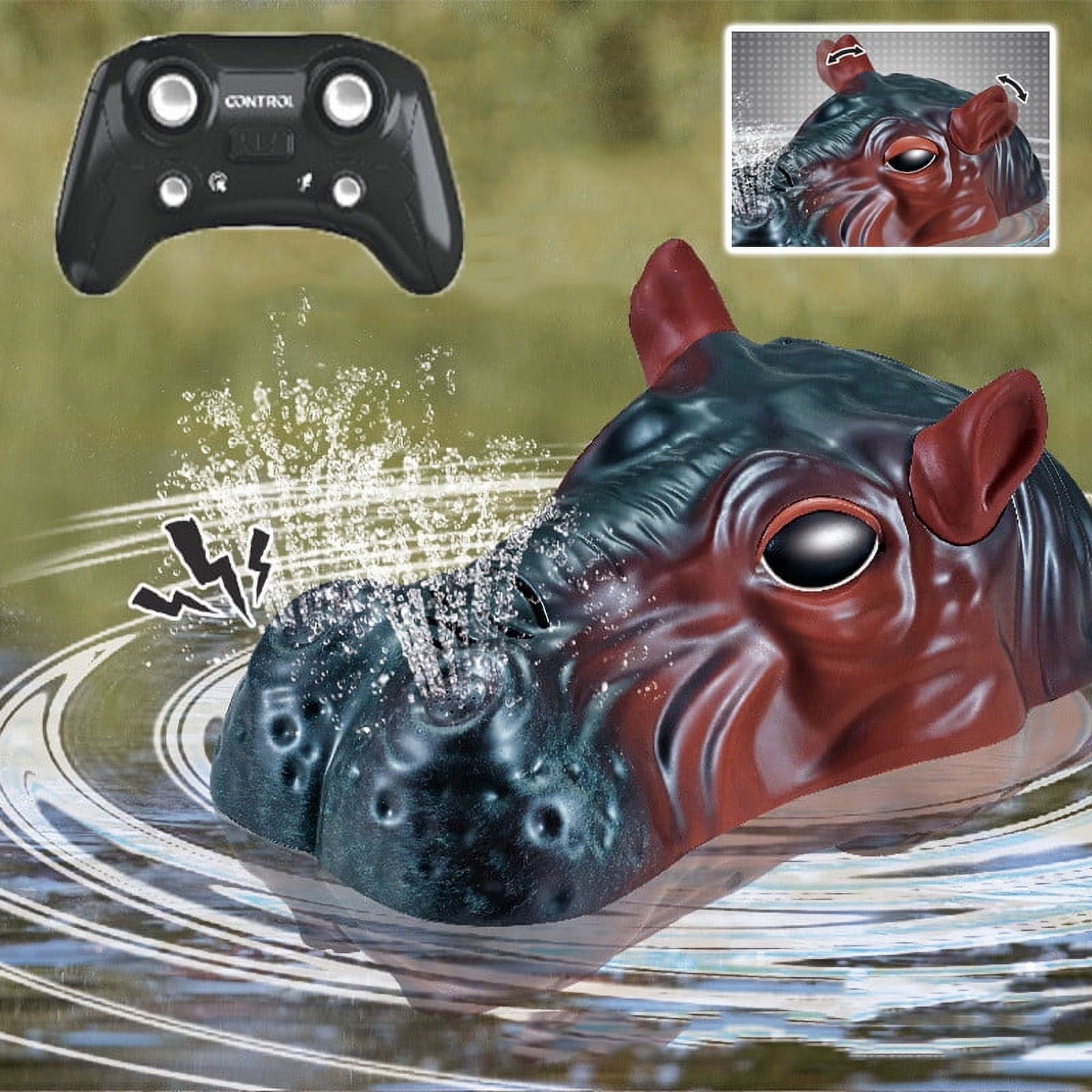 Openpig Remote Control Boat, Hippo RC Boat for Pools or Lakes, Twin ...