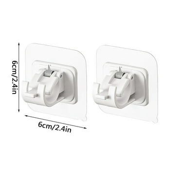 8PCS No Drill Curtain Rod Brackets, Self Adhesive Nail-Free Adjustable ...