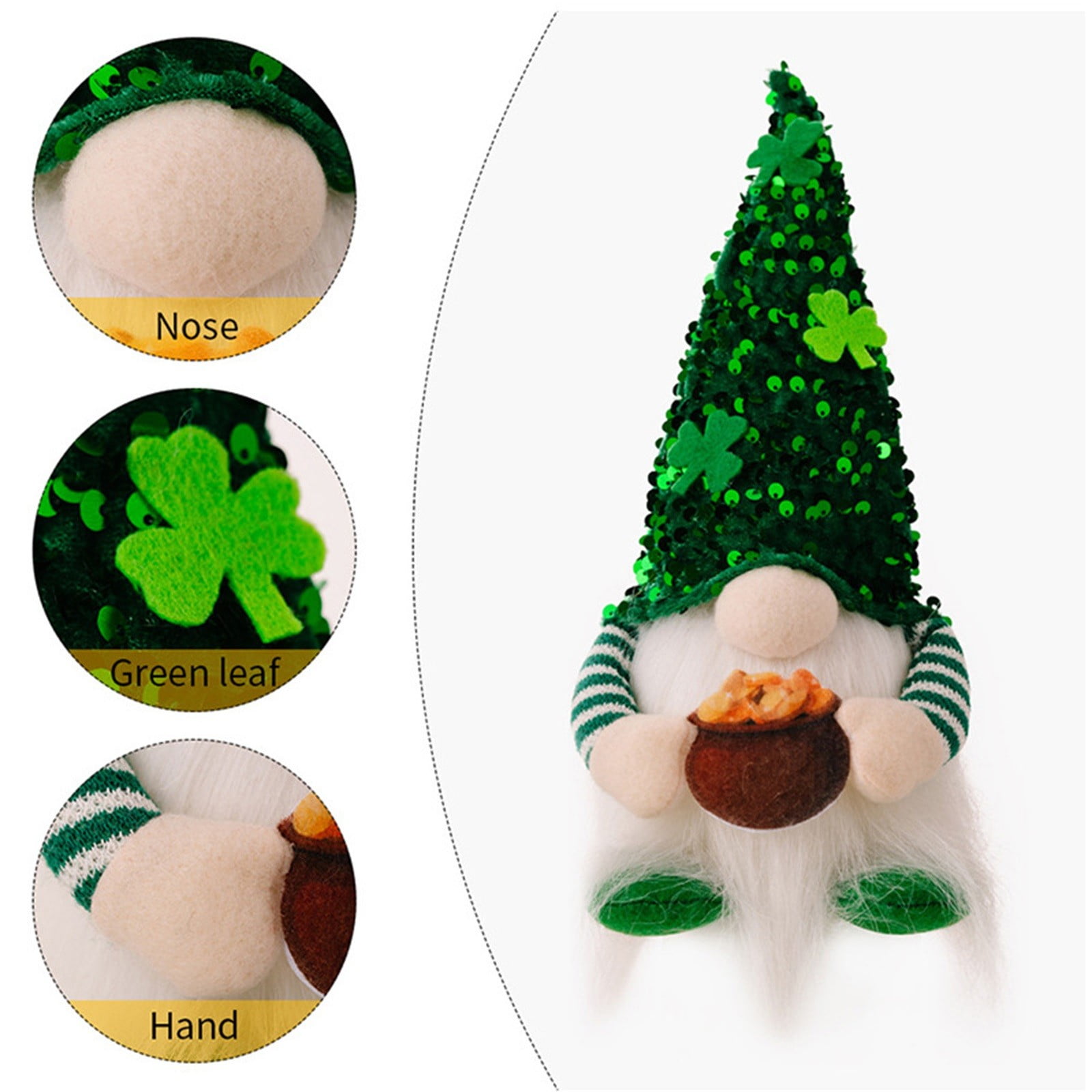 Openpig St Patricks Day Gnomes Gifts, Handmade Plush Swedish Gnome with ...