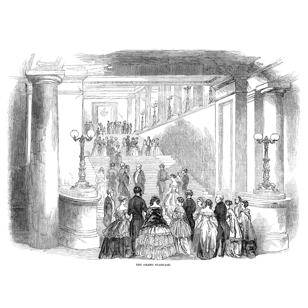Opera House Opening 1847. Nthe Grand Staircase During The Opening Of ...