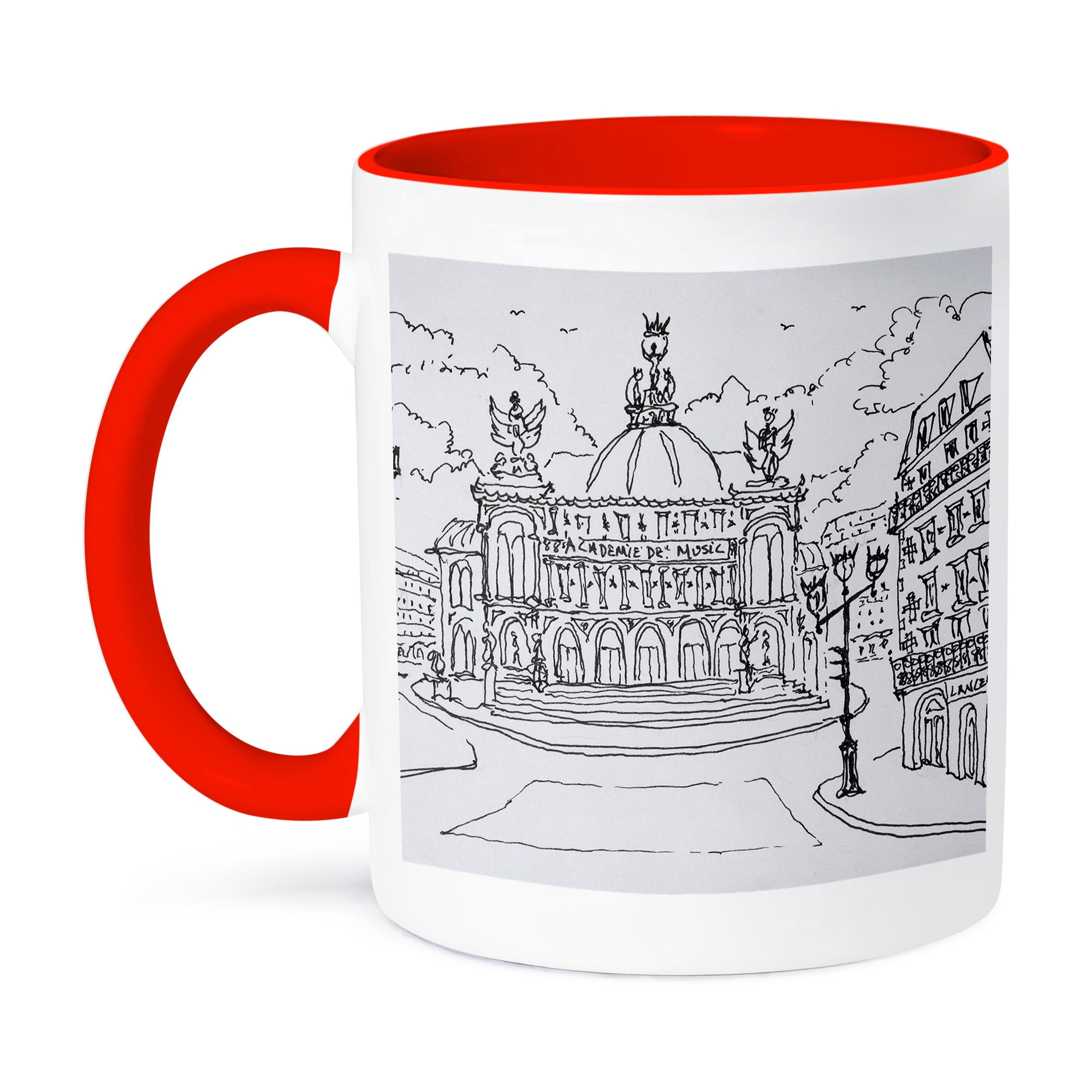 Opera House, Paris, France, 11oz Two-Tone Red Mug - Walmart.com