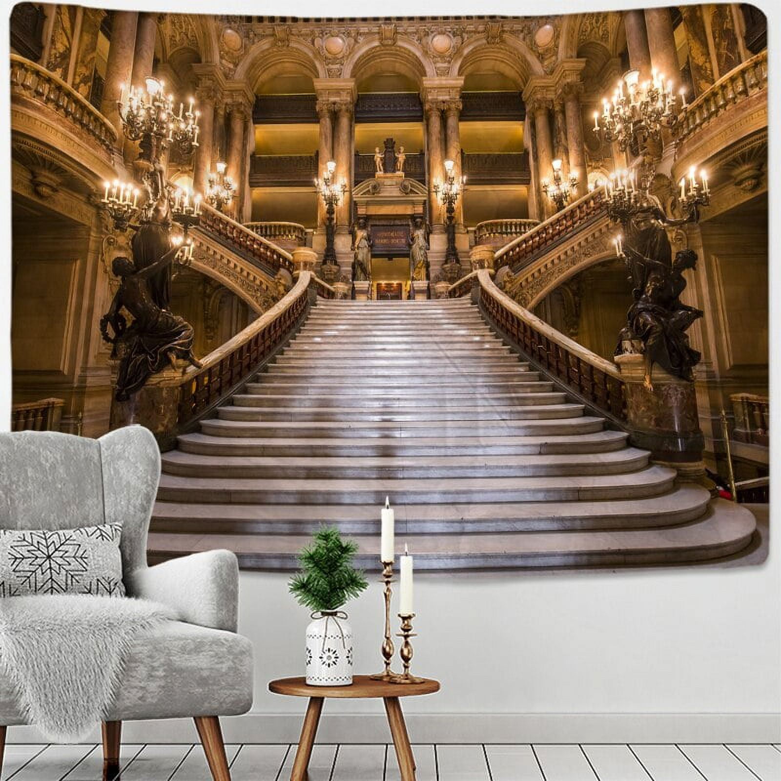 Opera House Tapestry Wall Hanging European Retro Attractions ...