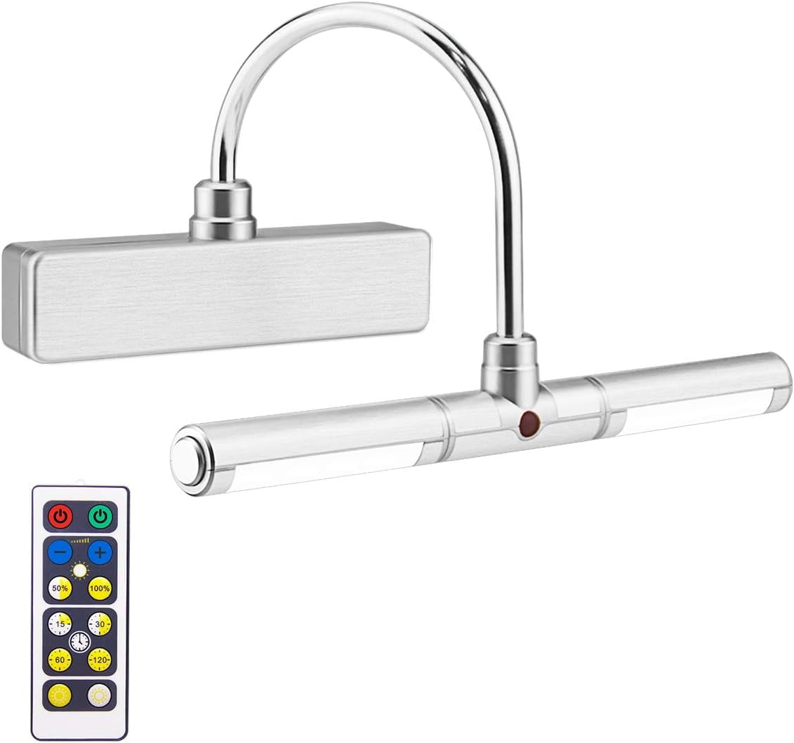 Operated LED Picture Light with Timer and Dimmer, Rotatable Light Heads ...