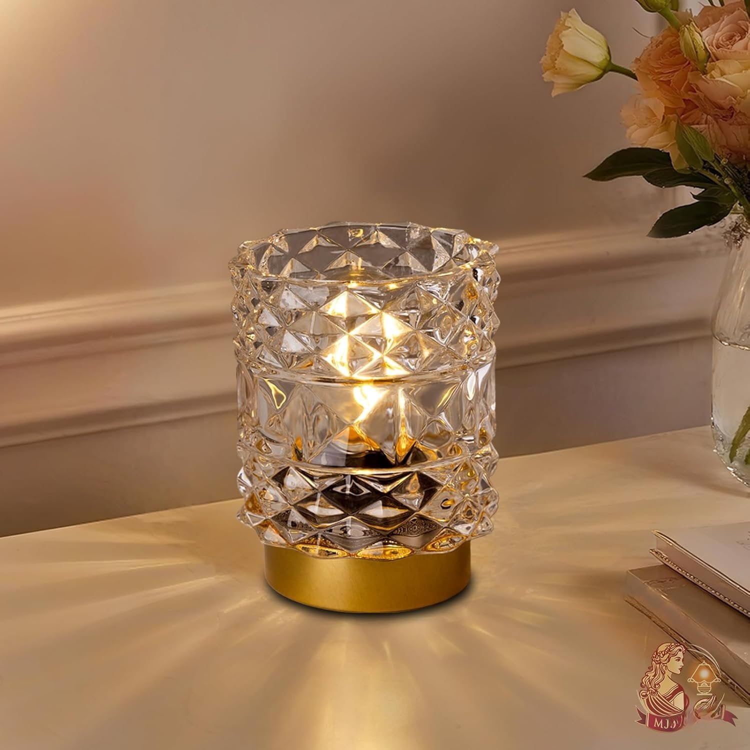 Operated Lamp with Timer, Cordless Table Lamps for Shelf Decor, Rhombus ...