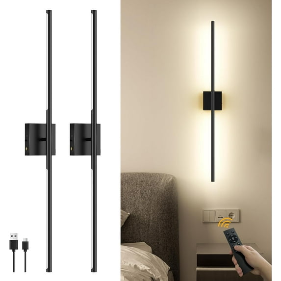 Operated Wall Sconce, 8000mAh , 35 inch Linear, Adjustable Color ...