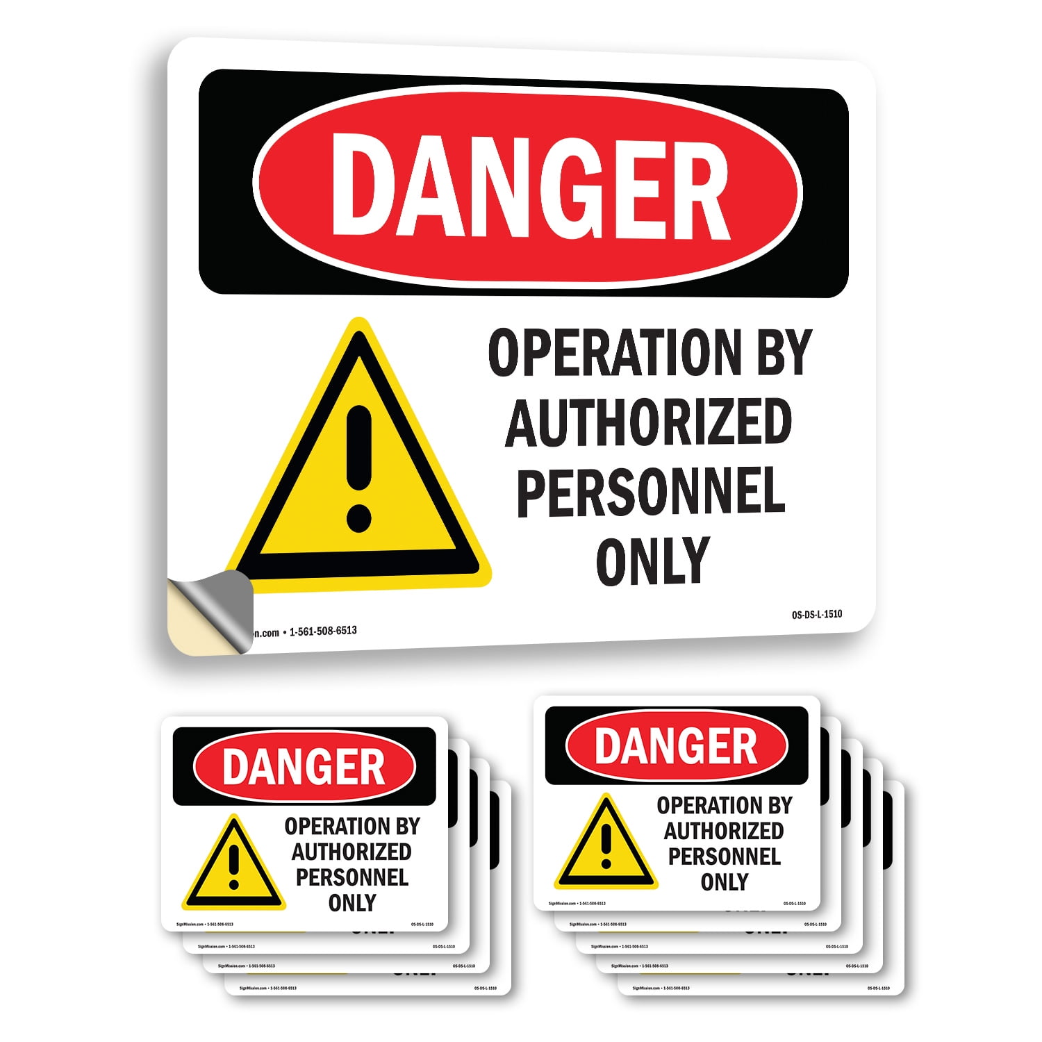 Operation By Authorized Personnel Only OSHA Danger Vinyl Decal Label 7 ...