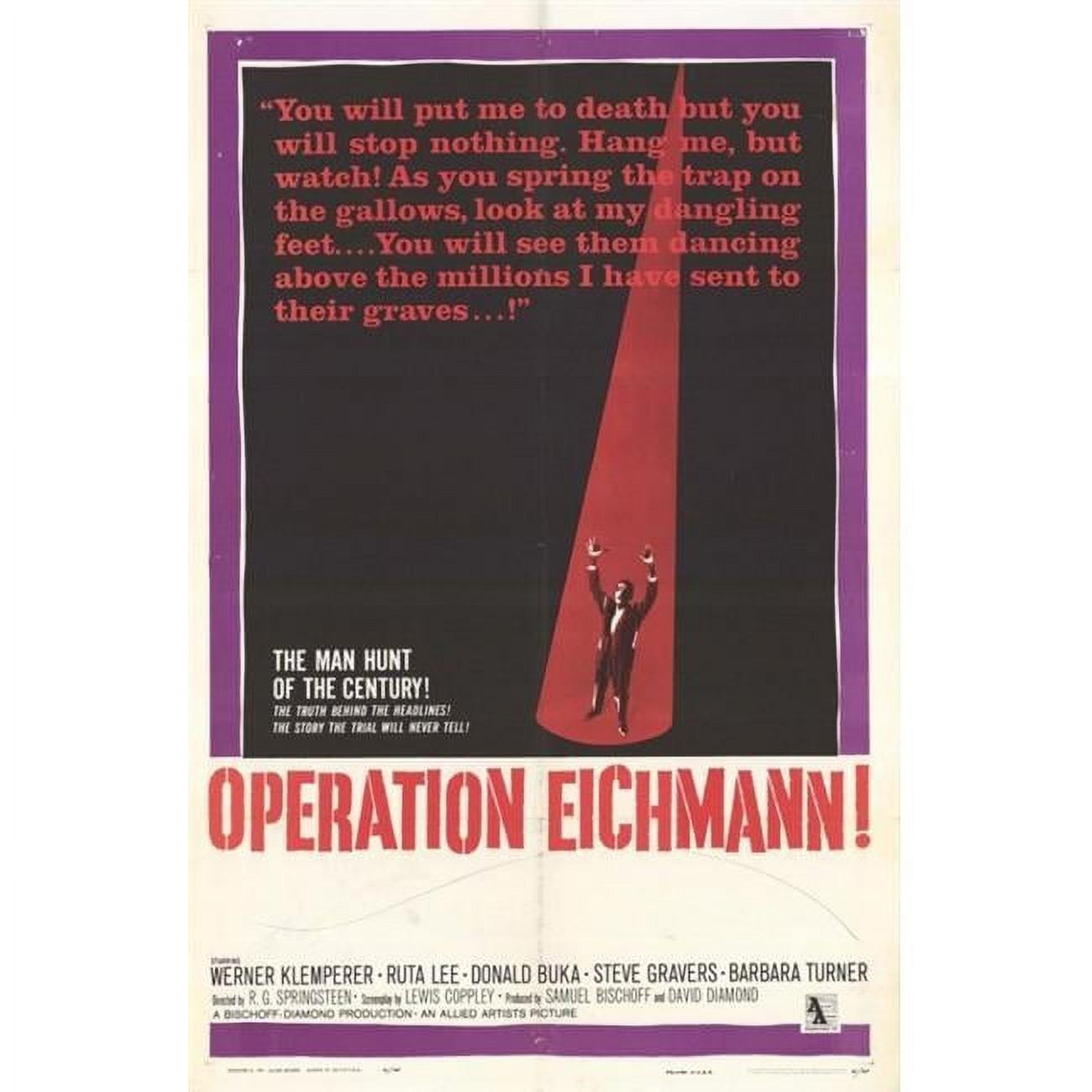 Operation Eichmann Movie Poster - 27 x 40 in. - Walmart.com