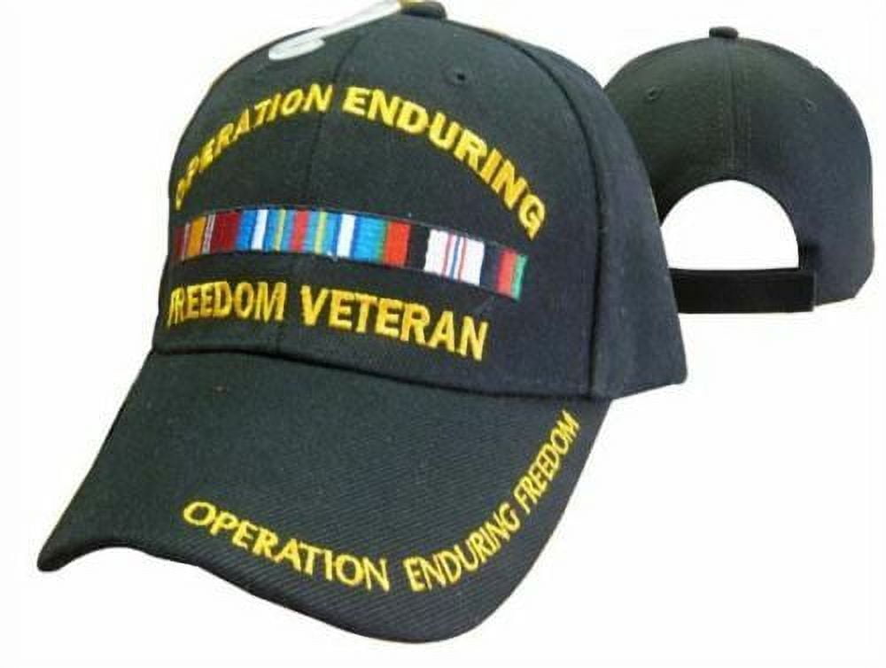 Operation Enduring Freedom Veteran Ribbon Black Baseball Hat Cap 608B ...