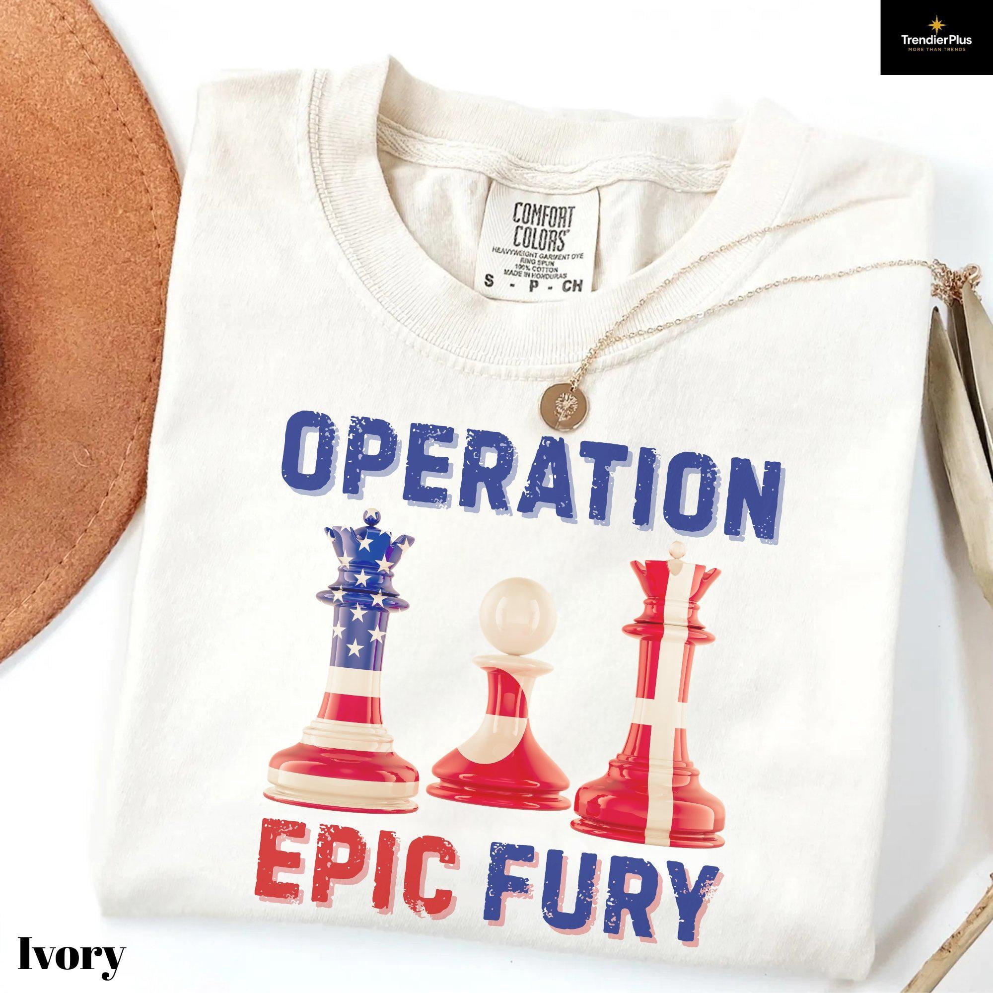 Operation Epic Fury Shirt, Political Tee, No Iran Protest T Shirt Long ...