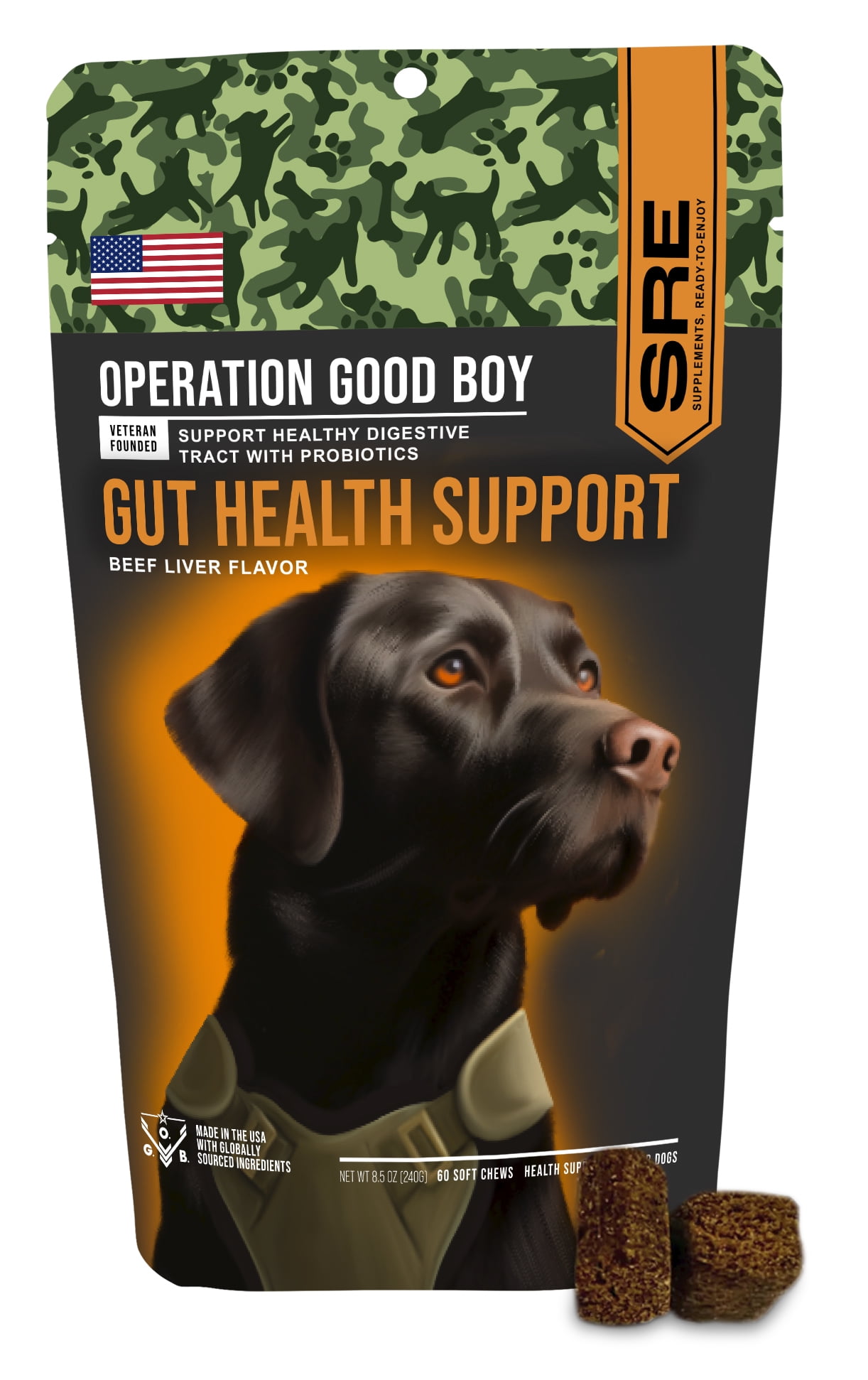 Operation Good Boy SRE: Gut Health Support Supplement for Dogs, Beef ...
