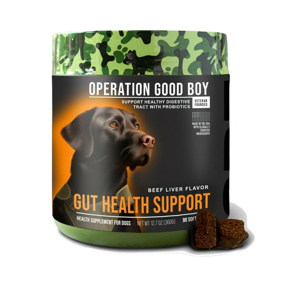 Operation Good Boy SRE: Gut Health Support Supplement for Dogs, Beef Liver Flavor, Ready to Eat ...