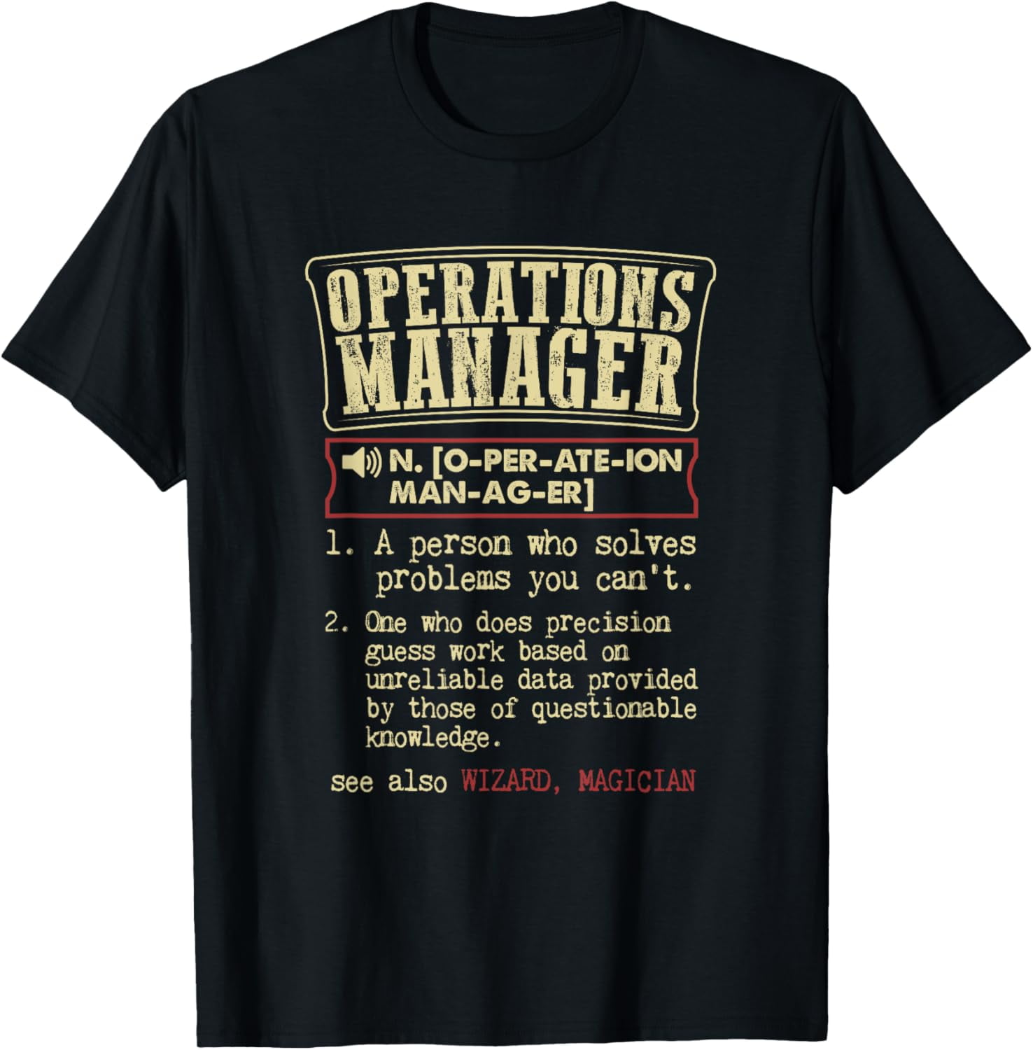 Operations Manager Funny Dictionary Definition T-Shirt - Walmart.com