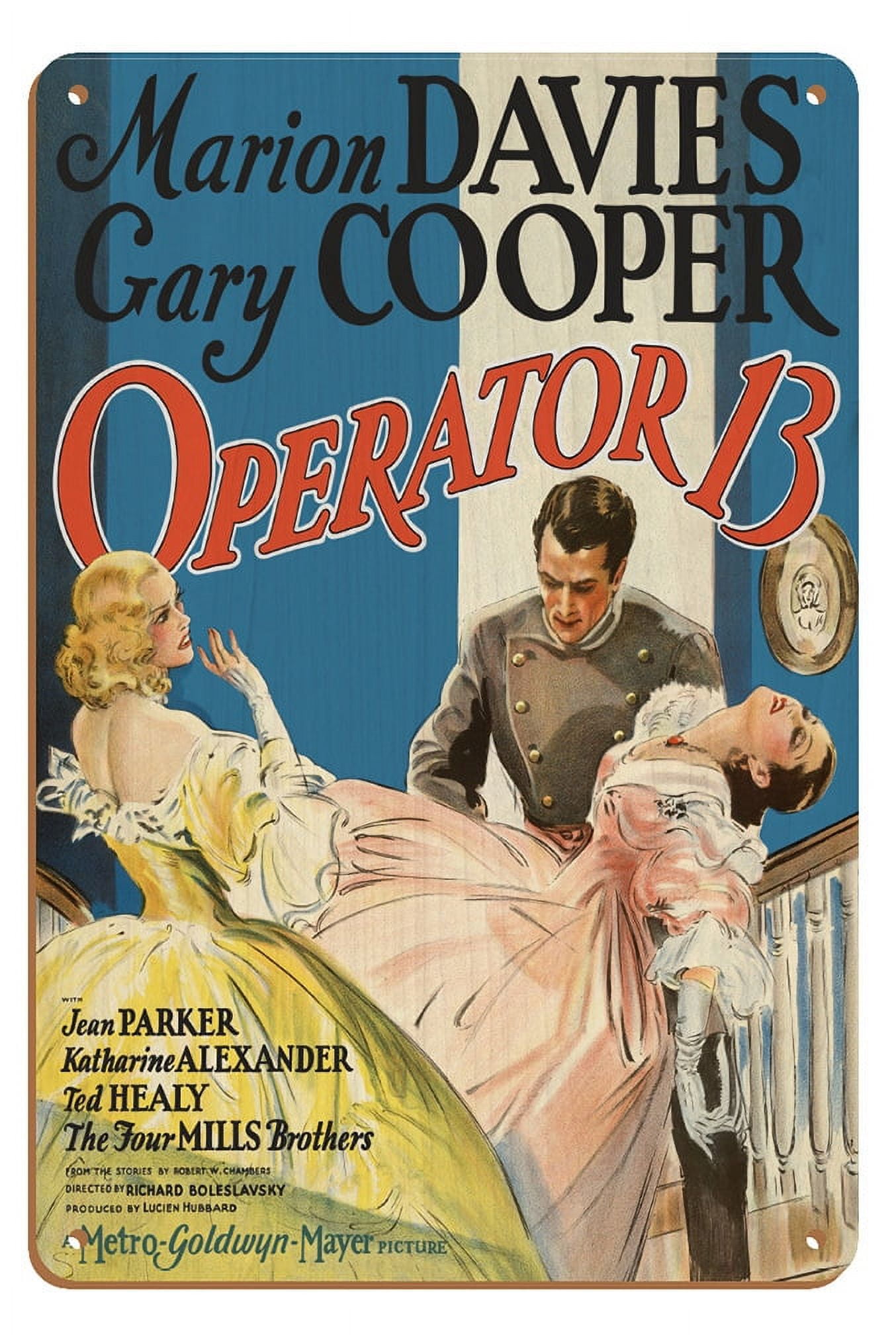 Operator 13 - Starring Marion Davies Gary Cooper Jean Parker - Vintage Film Movie Poster c.1934 ...