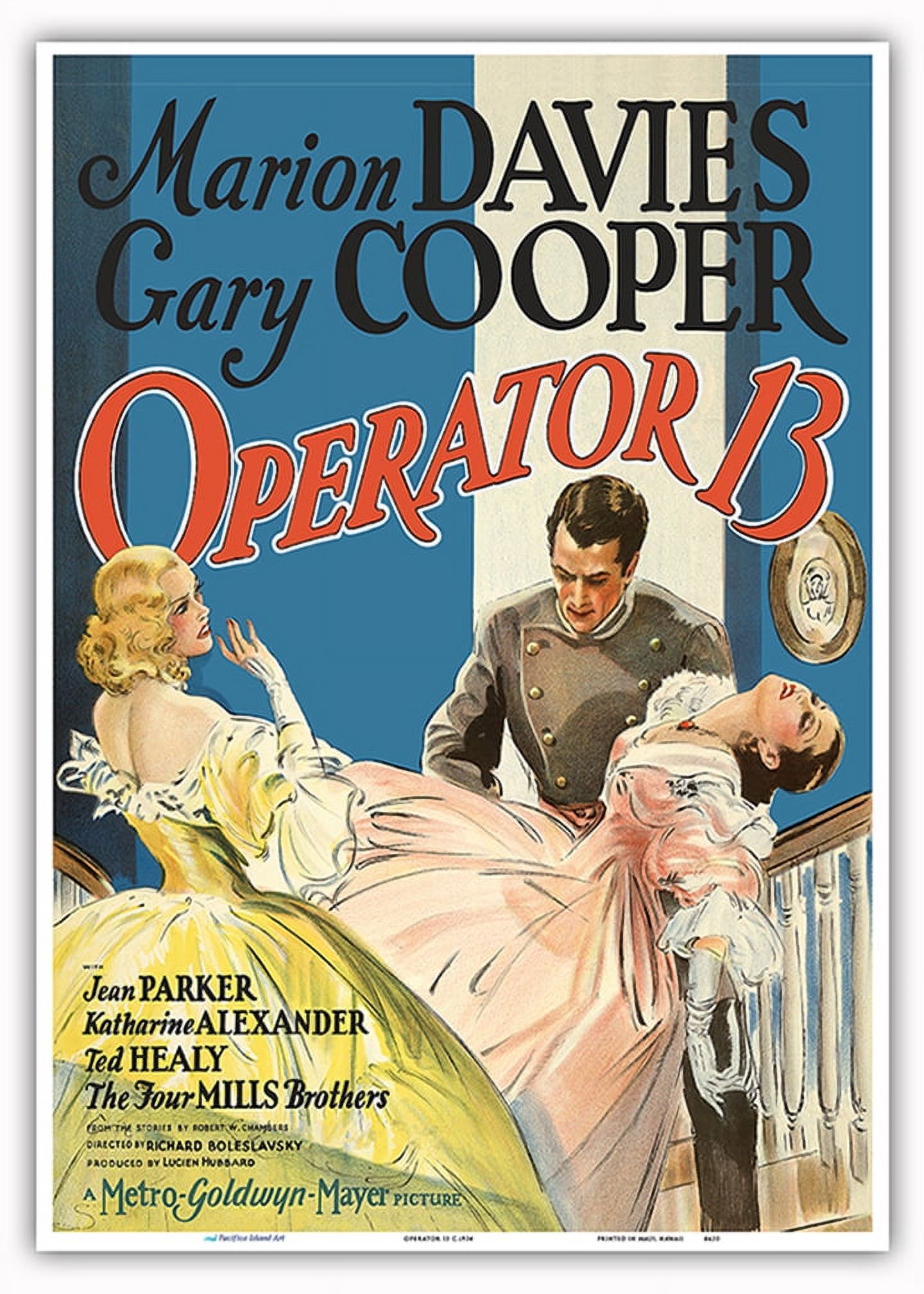 Operator 13 - Starring Marion Davies Gary Cooper Jean Parker - Vintage Film Movie Poster c.1934 ...