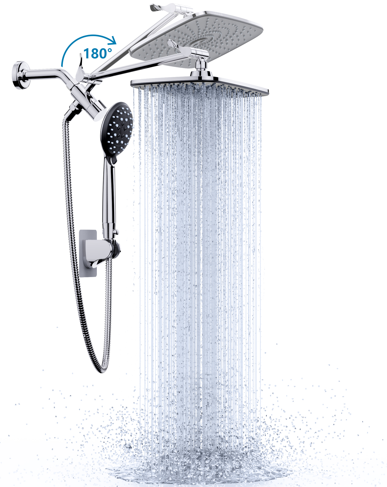 AQwzh High Pressure Rainfall Shower Head/Handheld Combo, Luxury Modern ...