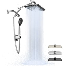 Waterpik Dual Shower Head & Handheld, 12-Spray High Pressure 1.8 GPM, 5 ...