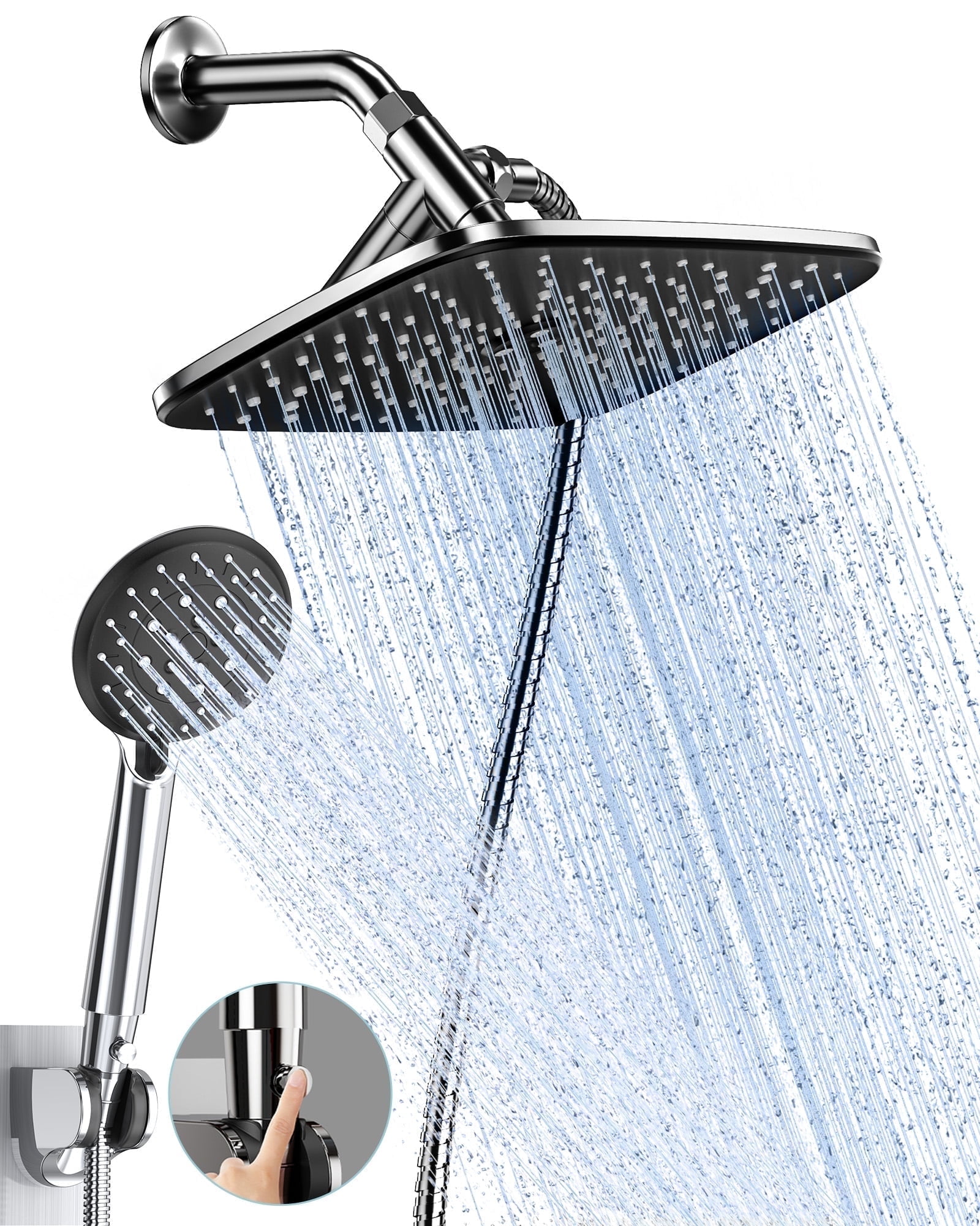 Ophanie 12 Inch Coverage High Pressure Rain Shower Head Combo - Wide ...
