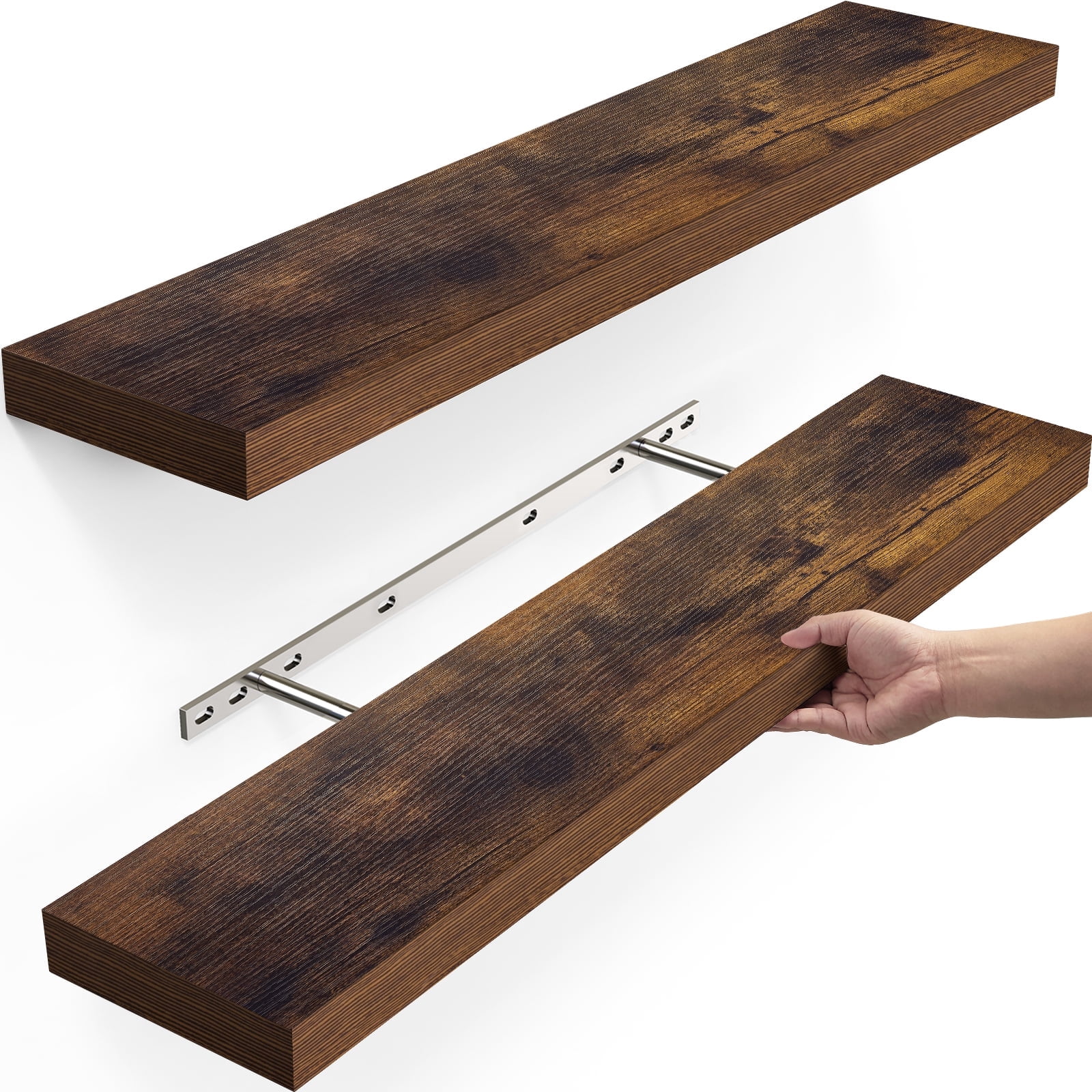 Ophanie 22.5 inch Wood Floating Shelves Wall Mounted Shelves, 6.7 x 23 ...