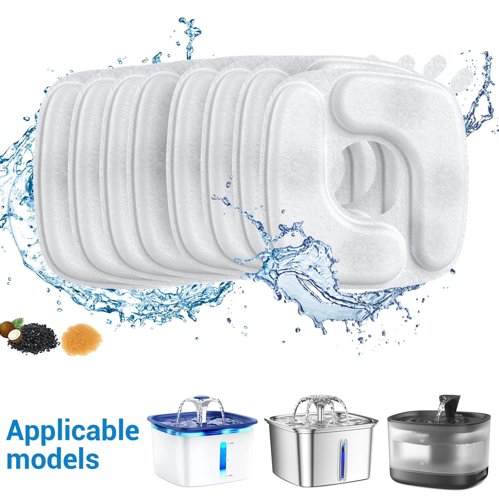 Ophanie Premium Carbon Water Filters for Veken 95oz/2.8L Pet Fountain ...