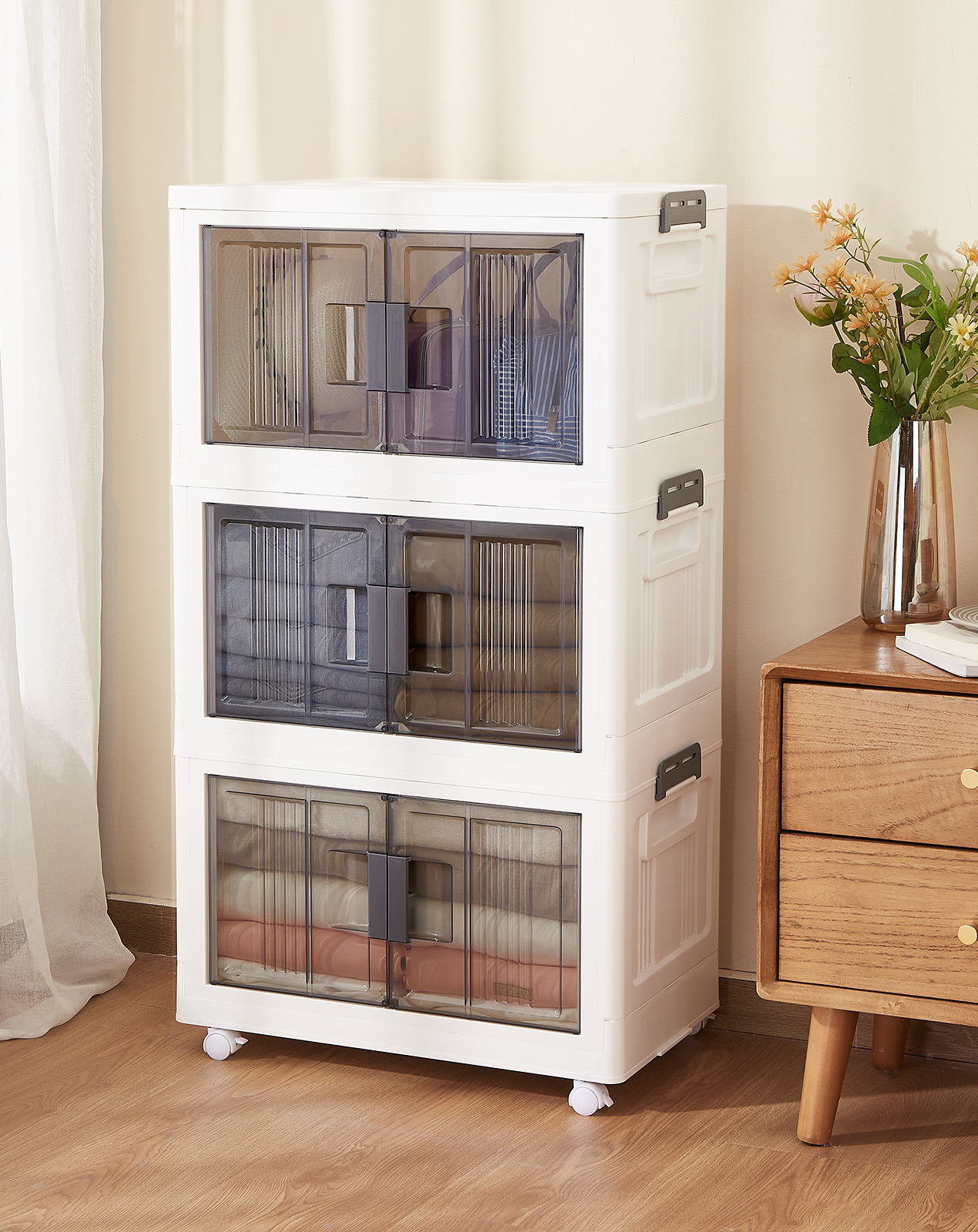 Homieway Storage Bins with Lids, Plastic Storage Bins for Closet ...