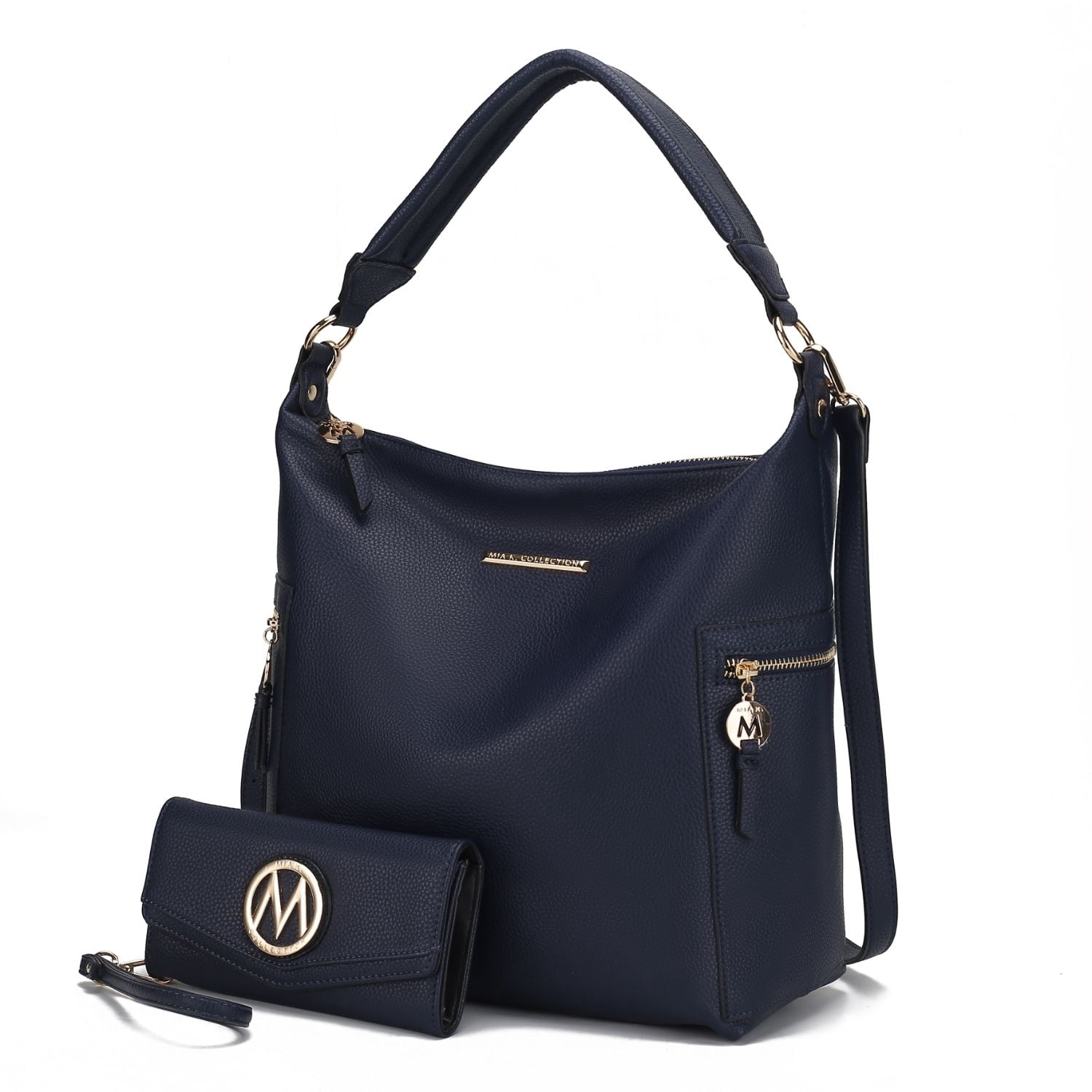 Ophelia Vegan Leather Womens Hobo Bag with Wallet - 2 pieces by Mia K ...