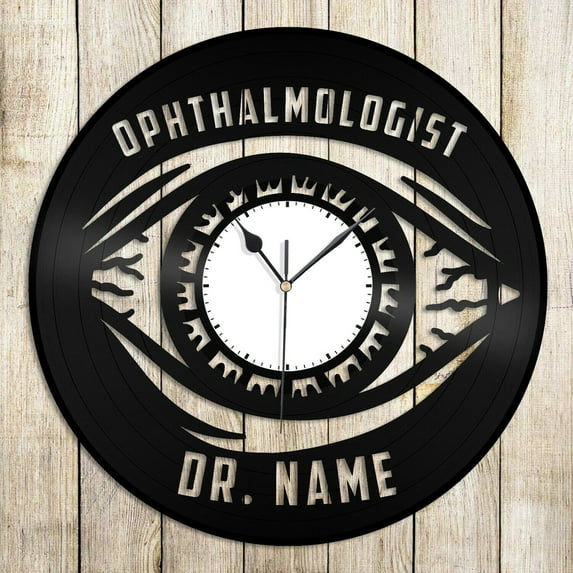 Ophthalmologist Clock Vinyl Wall Clock Souvenir Gift Home Room Decoration Vintage Design Office ...